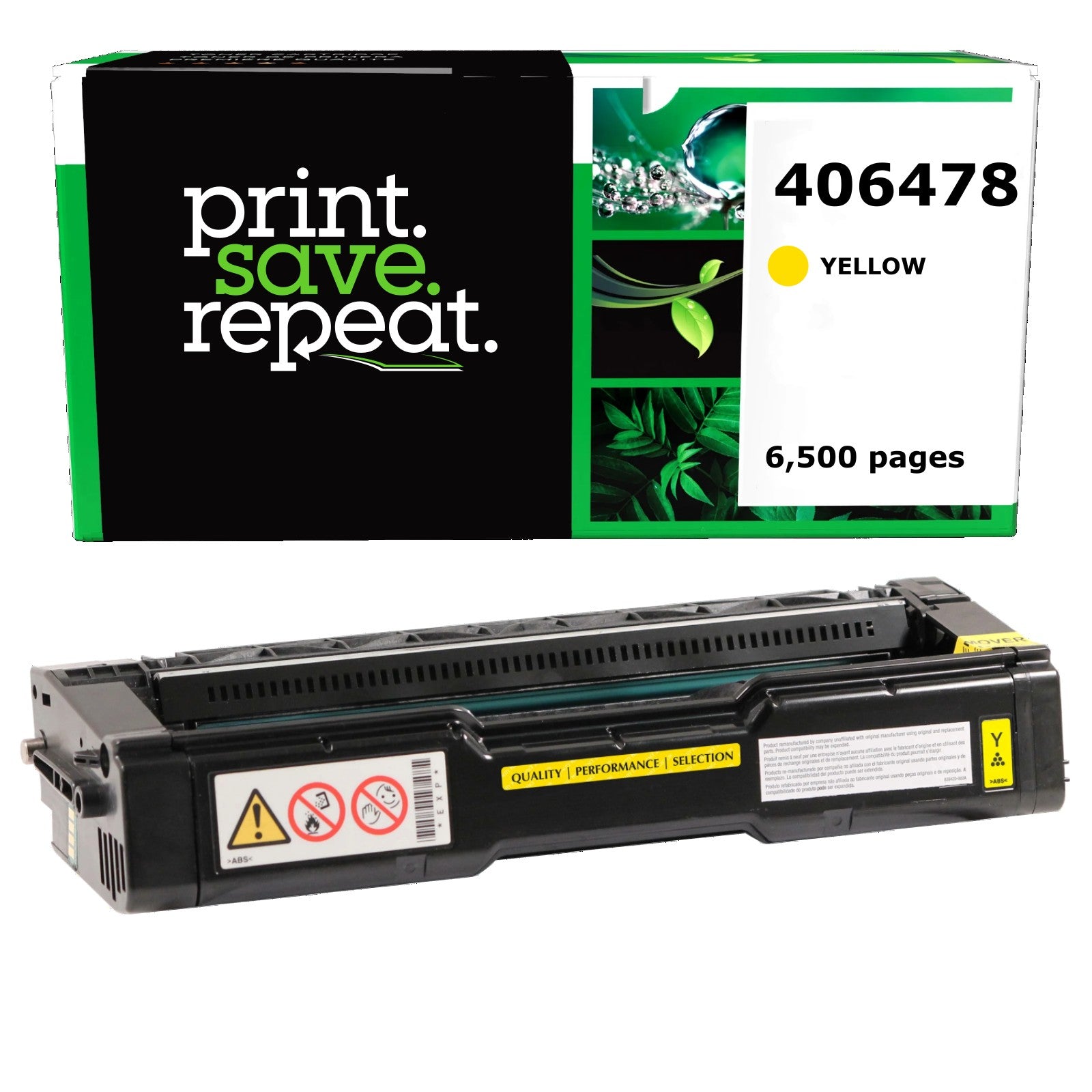 Ricoh 406478 Yellow High Yield Compatible Toner Cartridge [6,500 Pages ...