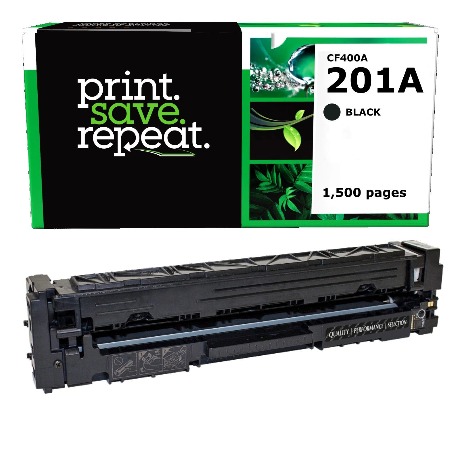 HP 201A (CF400A) Black Remanufactured Color Toner Cartridge [1,500 Pag – Print.Save.Repeat.