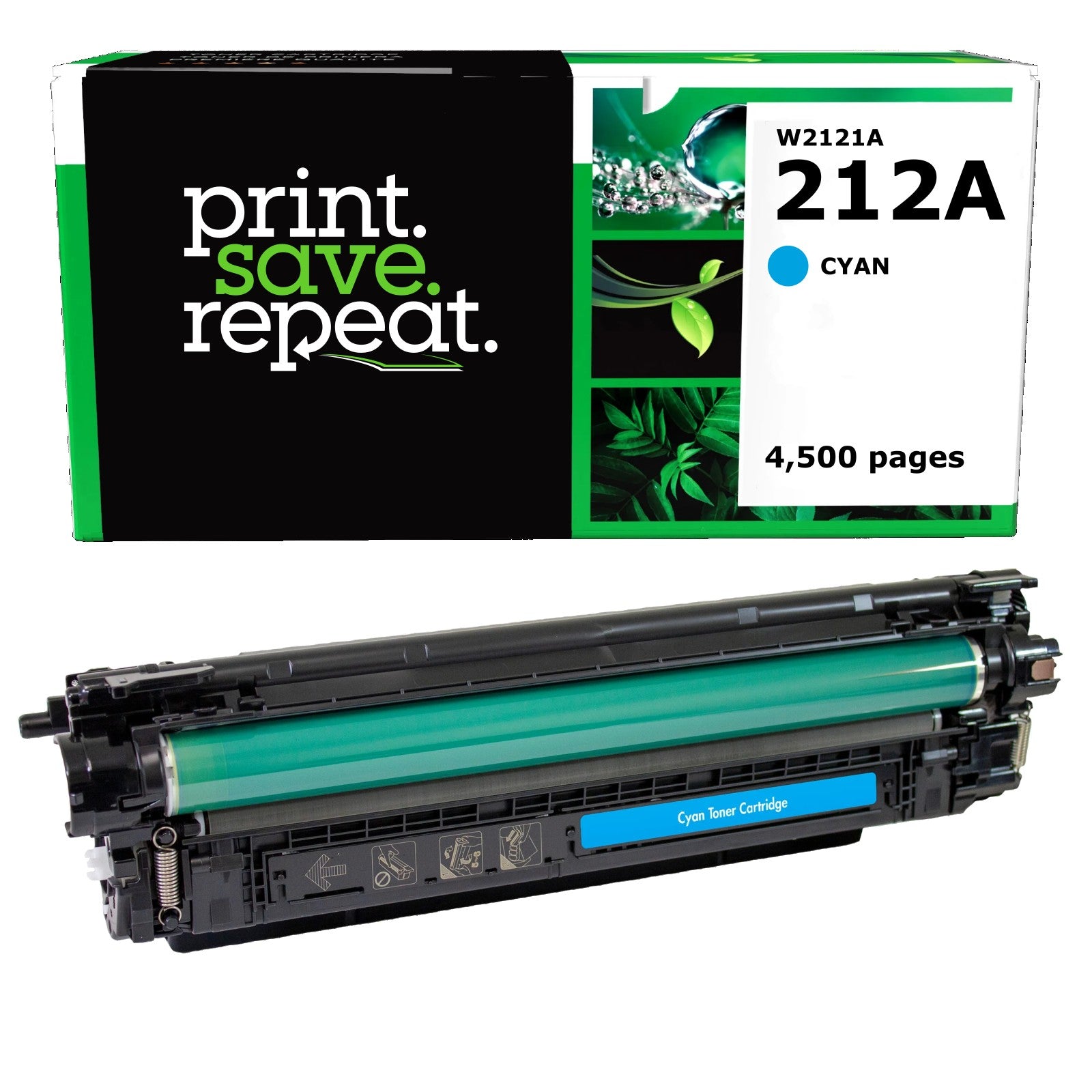 HP 212A (W2121A) Cyan Remanufactured Color Toner Cartridge [4,500 Page ...