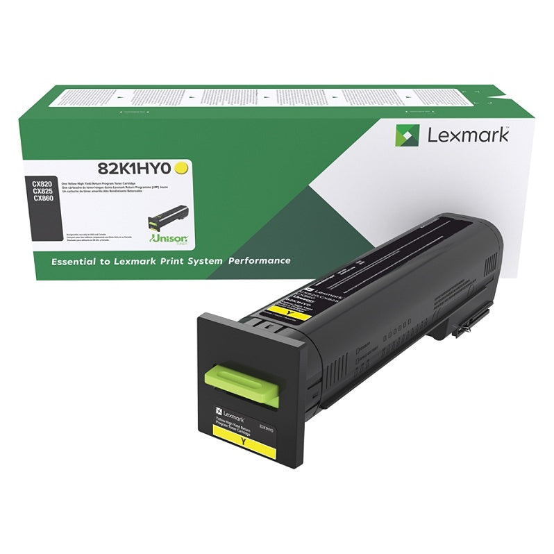 OEM Lexmark 82K1HY0 Yellow High Yield Toner Cartridge for CX820, CX825 ...